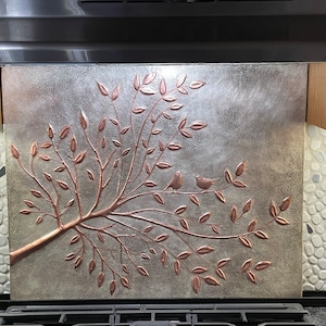 Copper Kitchen Backsplash Tile Mural, Kitchen Says Large Rectangular ...