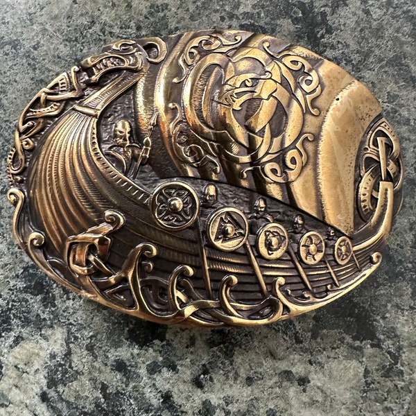 Viking Warship Drakkar Belt Buckle, Old Norse Scandinavian Viking ...