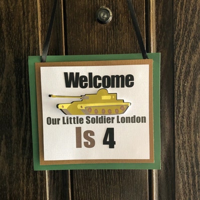 Military Birthday Door Sign Military Party Door Sign Army Birthday Door ...