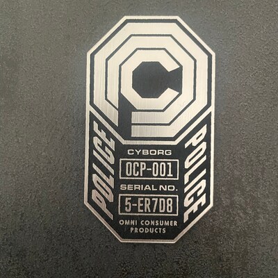 Custom ROBOCOP Serial Data Plate for Your COSTUME 1987 Helmet Armor ...