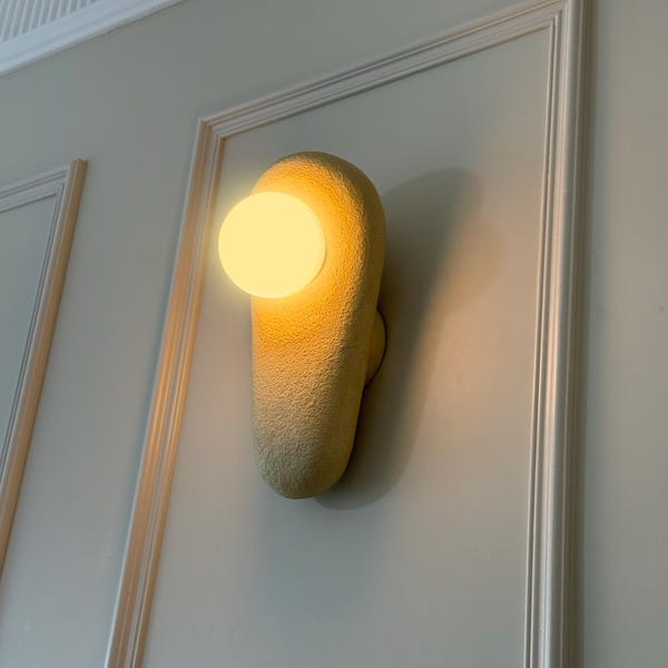 Clay Wall Sconce, Handmade Ceramic Wall Light With Organic Sculptural ...