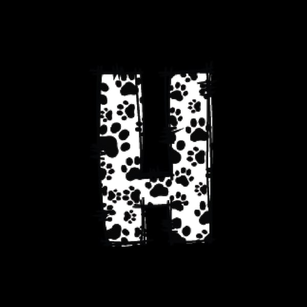 Paw Print Doodle Letters PNG With Doodle Outline, Paw Clipart Alphabet ...