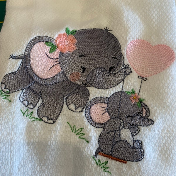 Mommy Elephant Embroidery Design - Baby Machine Embroidery File - PES ...