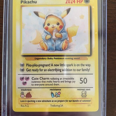 Pokemon Pregnancy Card Pikachu and Charmander Design Custom Pokemon ...