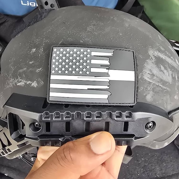 Subdued Tattered Thin Silver Line American Flag SRT PVC Patch - Etsy