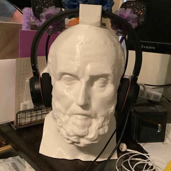 Aristotle Headphone Stand! Greek Headset Holder, Philosopher Like Hegel ...
