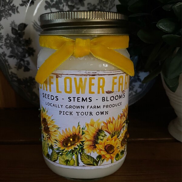 8.5x11 Plus 4 Inch Square Farmhouse Sunflower Farm Sign Farm Style ...