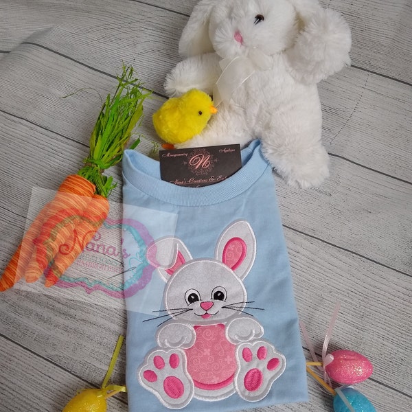 Easter Bunny Applique Machine Embroidery Design Spring Rabbit INSTANT ...