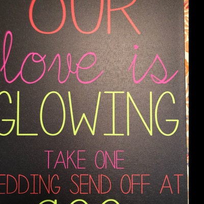 Let Love Glow, Glow Stick Send off Sign, Glowstick Sign, Wedding Send ...