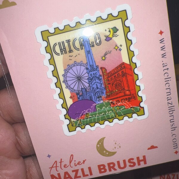 Chicago Sticker, Chicago City Sticker, Chicago Skyline Vinyl Sticker ...