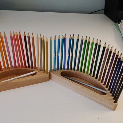 Colored Pencils Holder, Free Personalization, Painter Gift, Wood Pencil ...