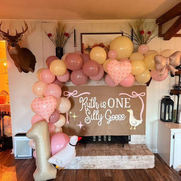 One Silly Goose Balloon Garland Balloon Arch Girls Silly Goose Birthday ...