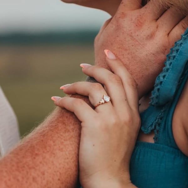 Oval Cut Moissanite Engagement Ring Set Marquise Cut Turquoise Cluster ...