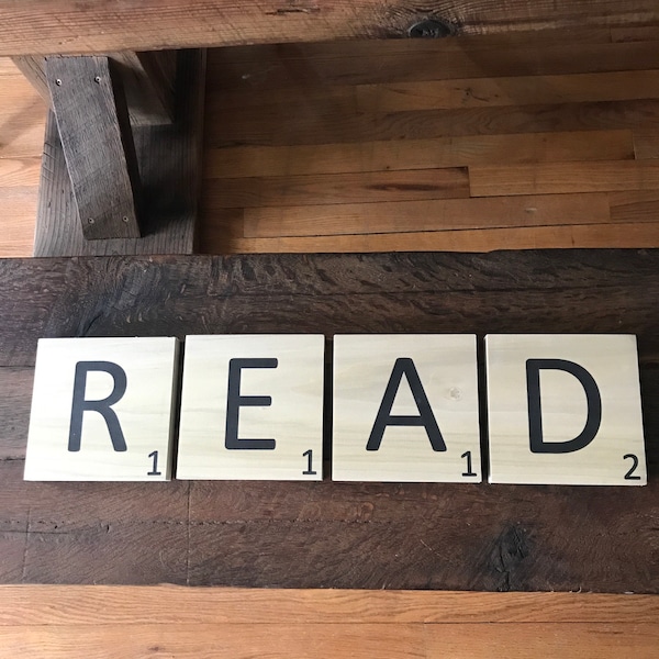 Scrabble Tiles, Wall Letters, Scrabble Wall Art, Wood Scrabble Letters ...