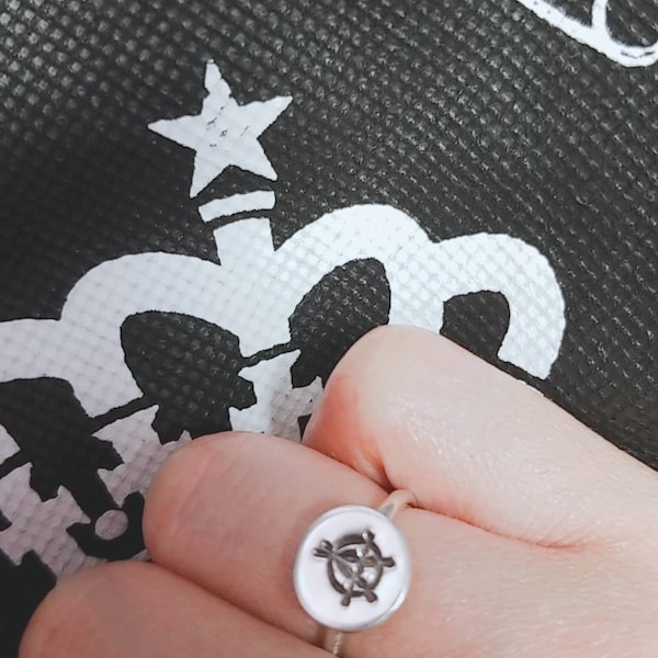 Handmade Sterling Silver Anarchy Symbol Stacking Ring - Etsy