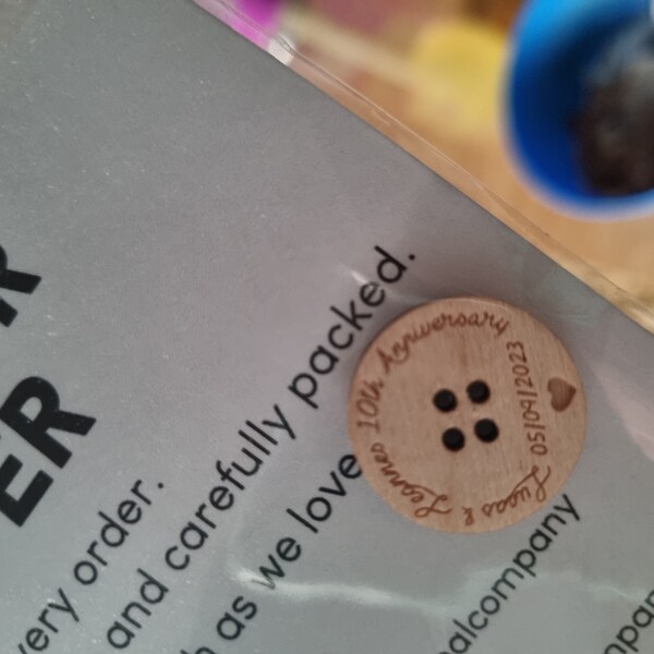 Personalised 20mm Wooden Birch Buttons for Handmade Products, Crochet ...