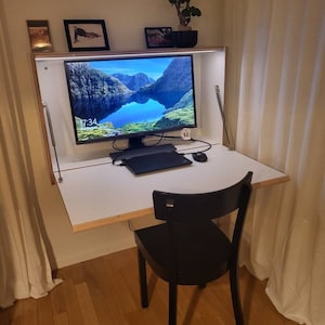 21.5 Monitor Desk Office Desk Folding Desk Space Saving Desk Secretary ...