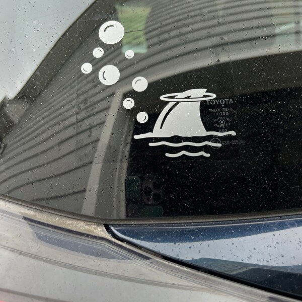 Fin Halo Bubble Car Decal Auto Decal - Bubbles Fin Shark Decal - - Etsy