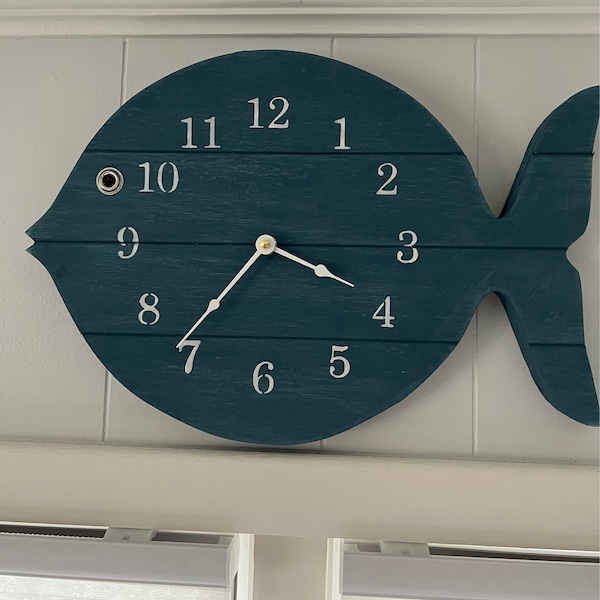 Painted Fish Clock, Fish Decor Ideas, Fish Gifts for Men, 15 Wall Clock ...