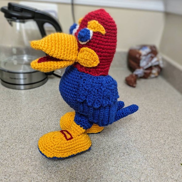 KU Jayhawk Crochet Pattern: Amigurumi Mascot (PDF Pattern) - Etsy