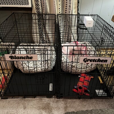 Personalized Crate Tag, Pet Crate Name Sign, Hello My Name is Hanging ...