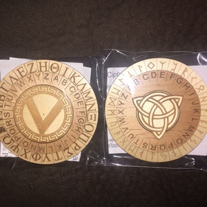 Runes Cipher Wheel for Escape Rooms Decoder Disk Laser Engraved ...