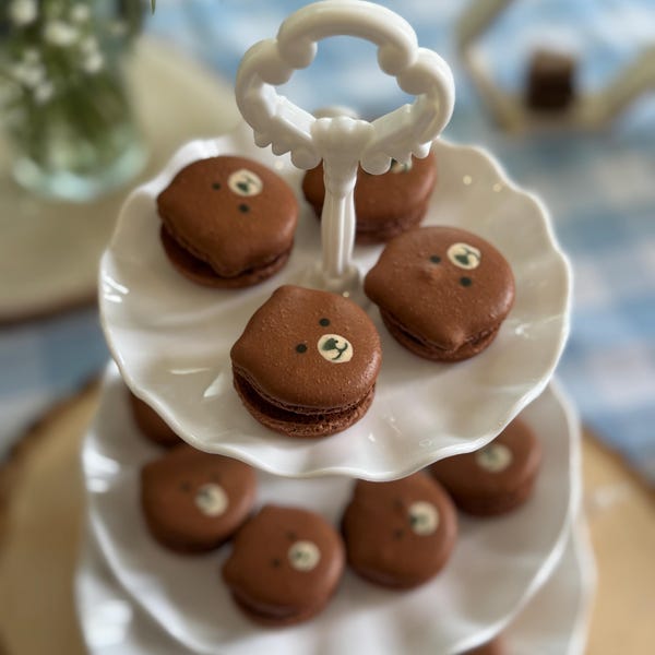Teddy Bear French Macarons 6, 12, 24 - Choose Your Flavors - Edible ...