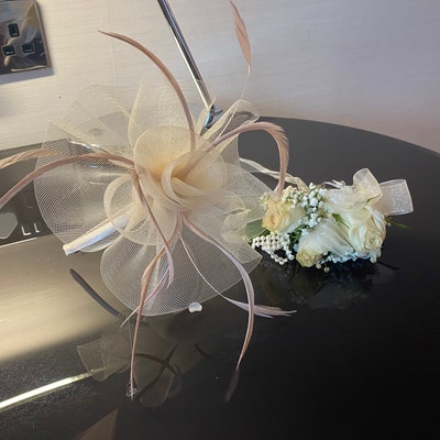 New Dusty Pink Colour Fascinator Hatinator With Headband Weddings Races ...