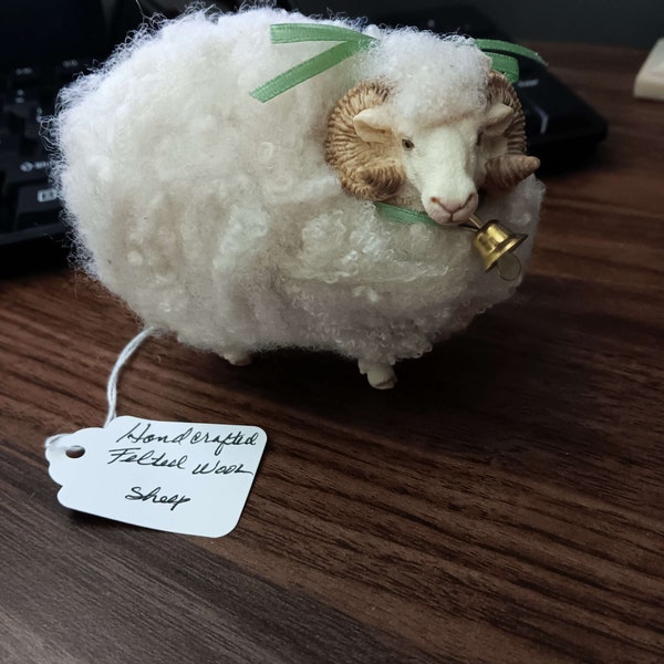 Sheep Decor, Sheep Family of Ram, Ewe & Lamb Figurines With Needle ...