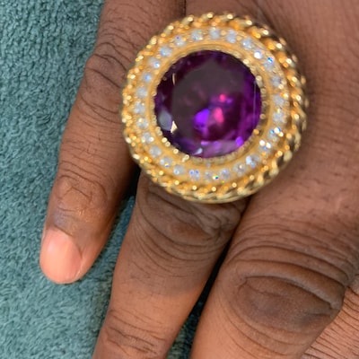 Oversize Ring Very Big Ring Large Heavy Ring Gold-diamond Bishop Ring ...