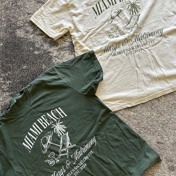 Miami Bachelorette Shirt Custom Location Bachelorette Party Shirt Beach ...