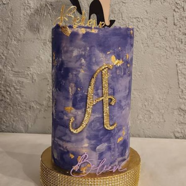 Glamour Gal Wood Cake Topper With Leggings, Lace, Feathered Plume ...
