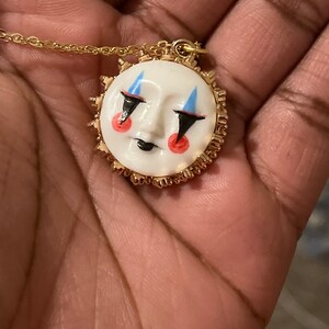 Handmade Ceramic Moth Sweater Chain Pendant Hand Painted - Etsy