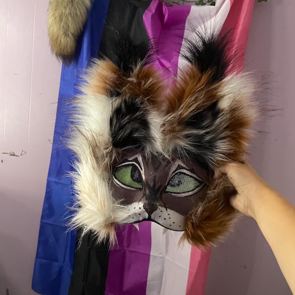 Rockstar Soft Fluffy Mask | Therian Gear | Cosplay Mask | Cat ...