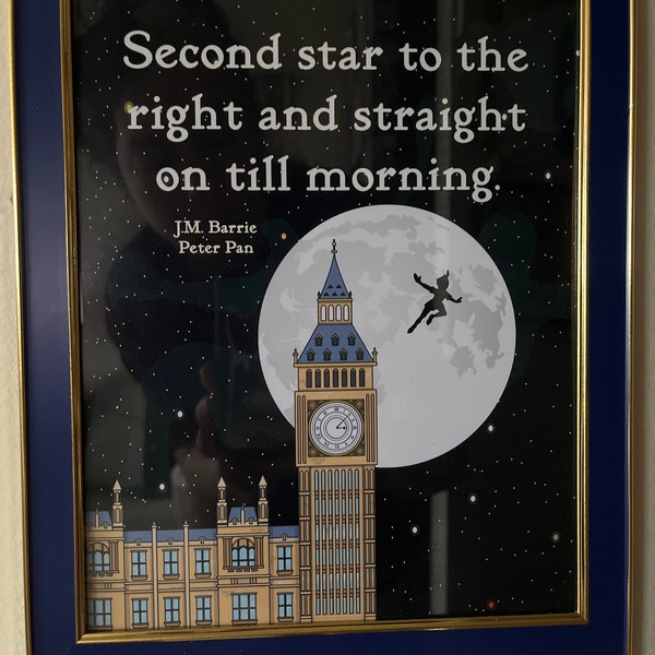 Peter Pan Art Print Quote Neverland Kids Wall Art Kids Room Nursery Art ...