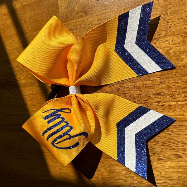 Custom Cheer Bow With Chevron Tail and 1 NAME. - Etsy
