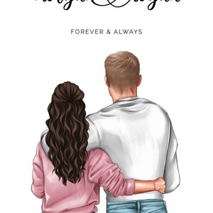 Personalised Couple Print Couples Gift Gift for Her - Etsy