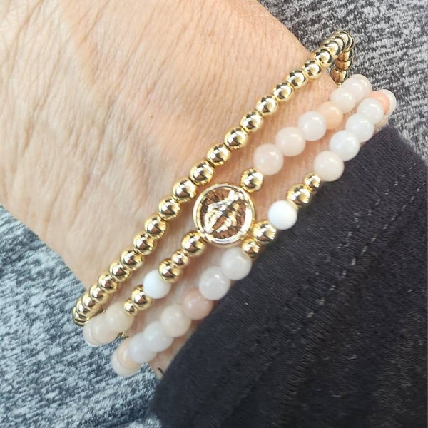 Modern White Catholic Rosary - Gold - Catholic Rosary - Gemstone Rosary ...