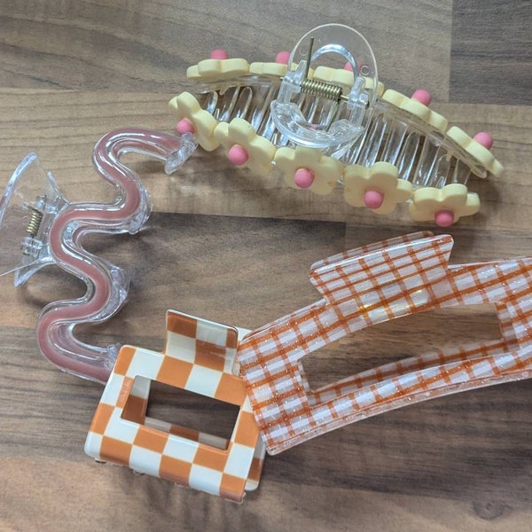 Transparent Mermaid Hair Claws, Shiny Hair Claws for Women, Hair Pins ...