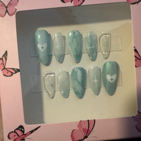 Hexcore Abstract Nails | Arcane Inspired Nails | Gel Nails | - Etsy