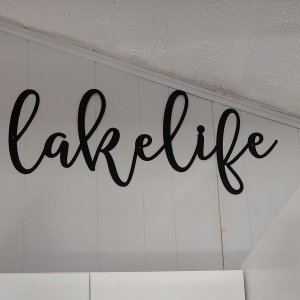 Lakelife Metal Sign Lake Decor Lakehouse Sign Metal Words Lake House ...