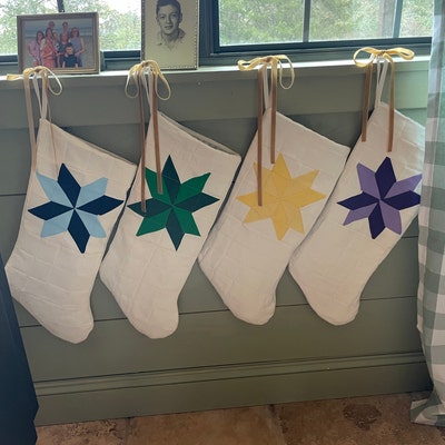 Christmas Stocking Sewing Pattern Modern Quilted Stocking PDF 3 Star ...