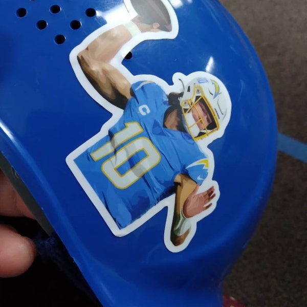 Justin Herbert Los Angeles Chargers Vinyl Sticker Throw (white Border ...