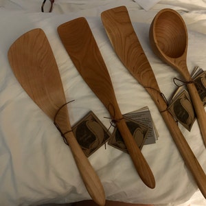 Handmade Wooden Flat Ended Spurtle Kitchen Utensil Wooden Spatula ...