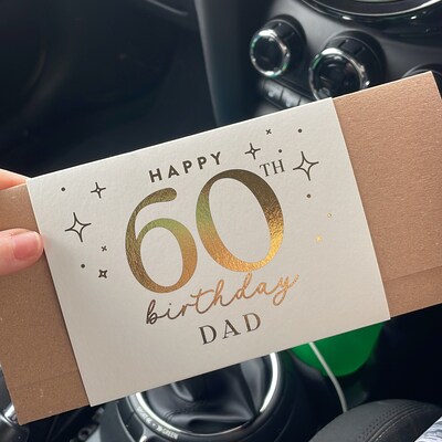 60th Birthday Gift Voucher, 60th Birthday Card, Gold Foil Scratch Card ...