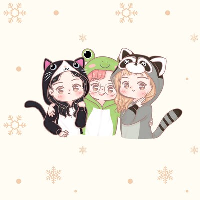 Custom Cute Chibi Portrait Commission Personalized Anime Cartoon Art ...