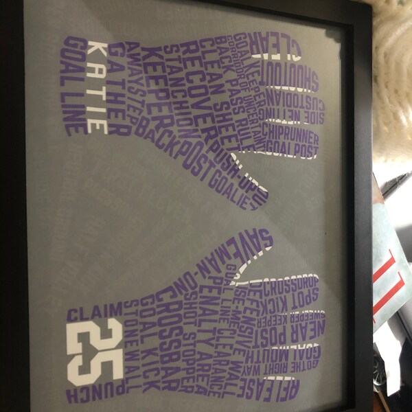 Soccer Goalie Gloves Word Art Print, Customized in Any Colors, With ...