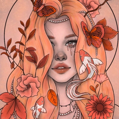 Printable Coloring Page Fantasy Character Girl Concept Art Portrait - Etsy