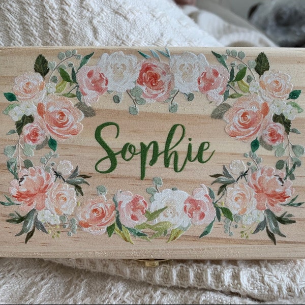 Flower Girl or Bridesmaids Gift Box Jewelry Box Personalized Name ...