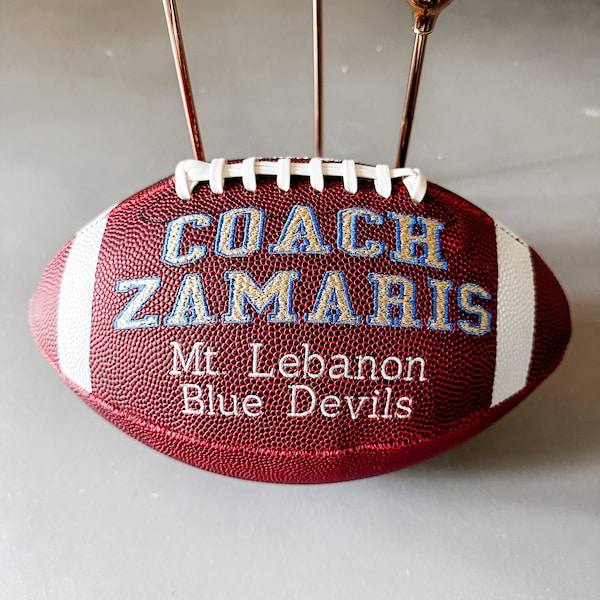 Coaches Gift//custom Personalized Embroidered Football // Football Gift ...